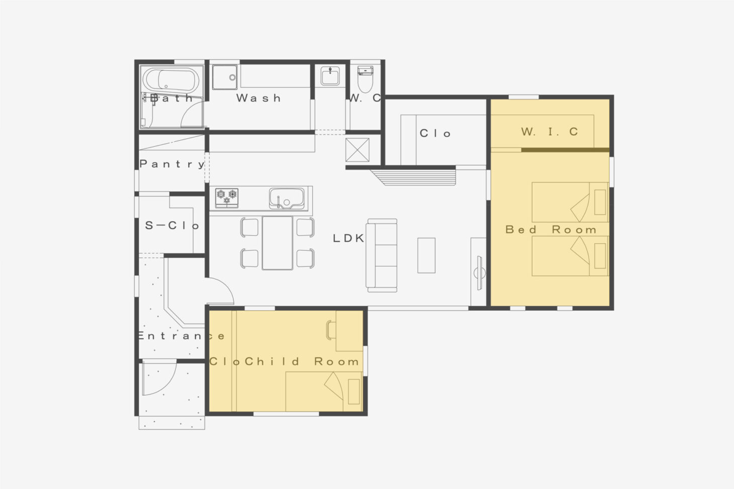 2LDKのおしゃれな平屋 | 間取り例から価格の目安まで | 浜松市・静岡市の注文住宅｜花みずき工房